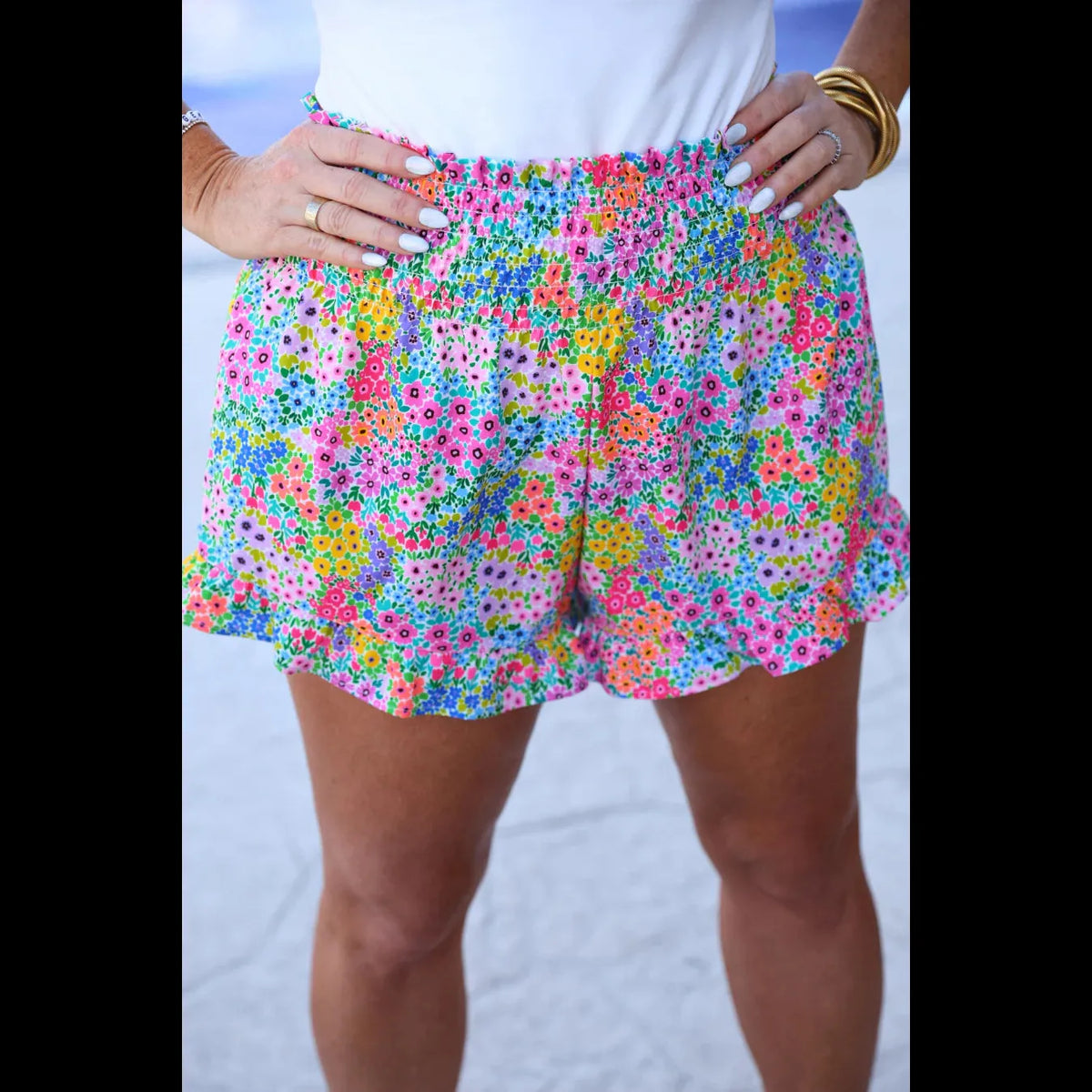 Sunny Strolls High Waisted Shorts in Multi Floral – The Pearl Boutique LLC